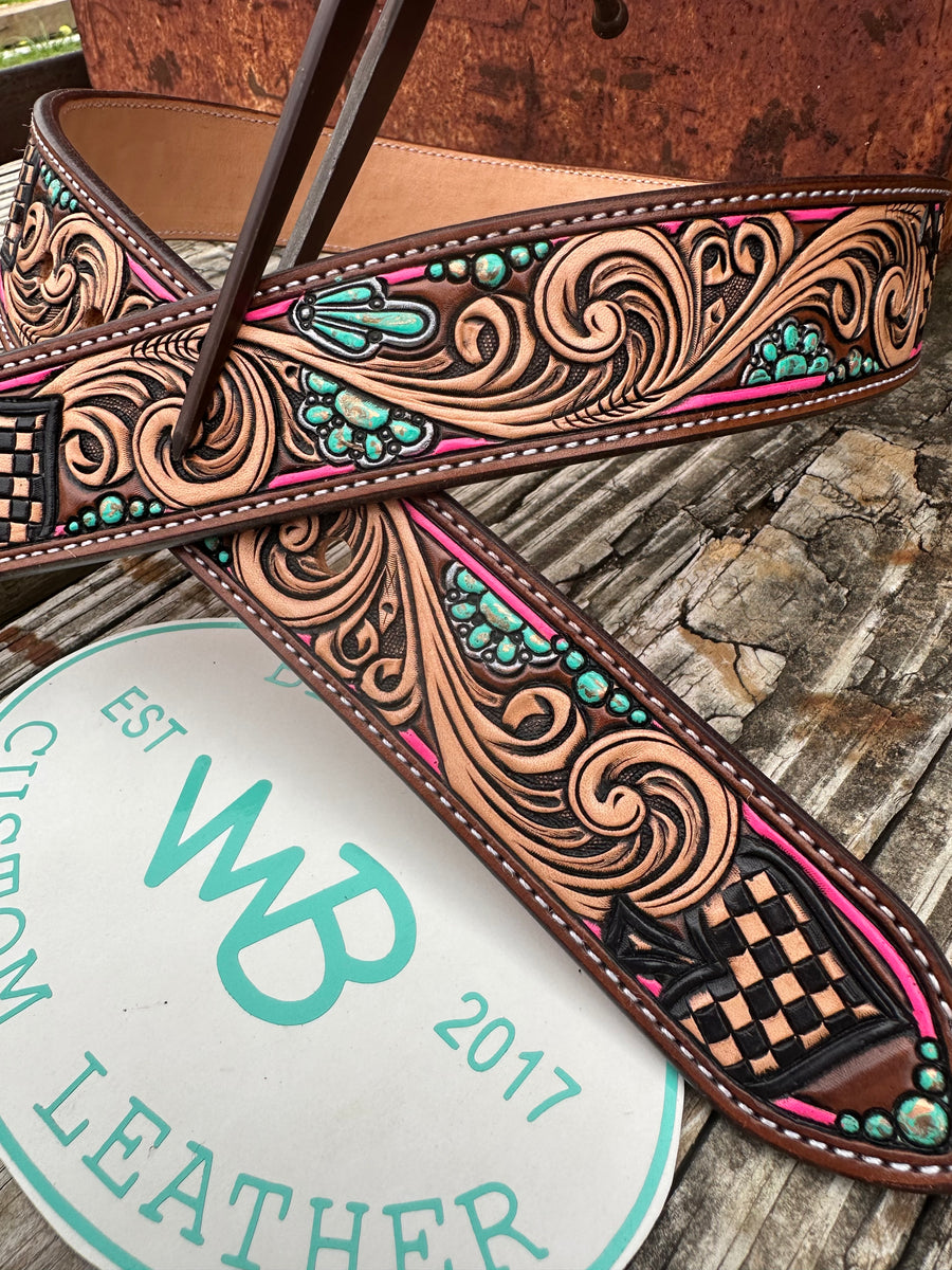 Tooled Leather Belt, Western Tooled Leather Belt, Western fashion belt ...